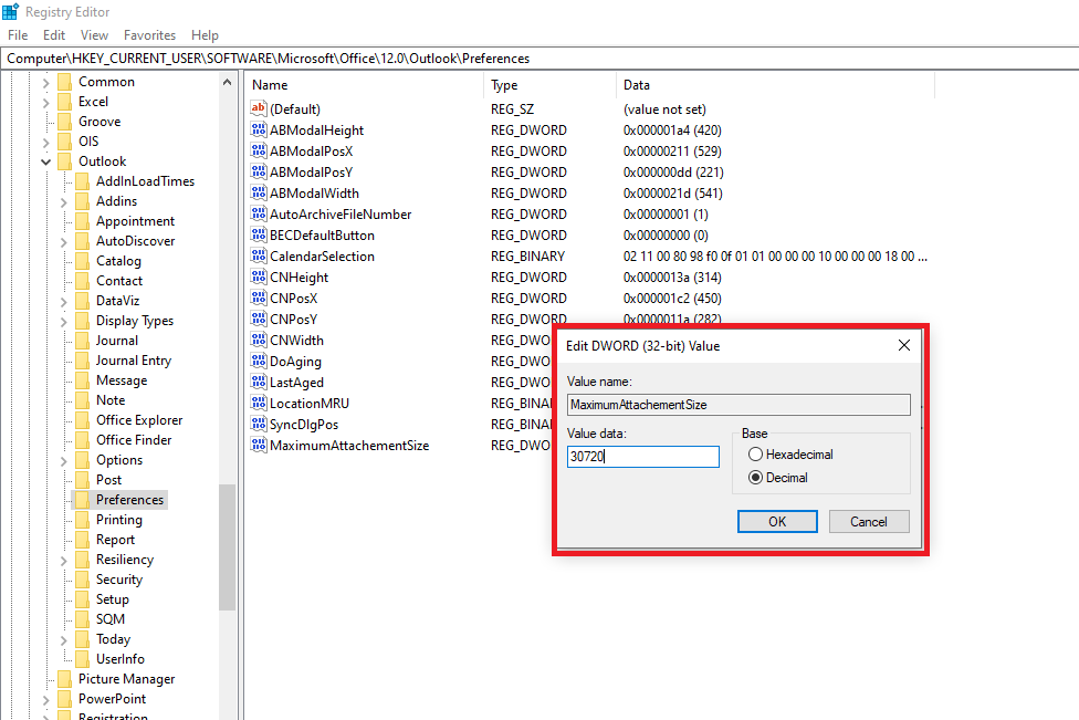 How Do I Increase Outlook Attachment Size Limit 