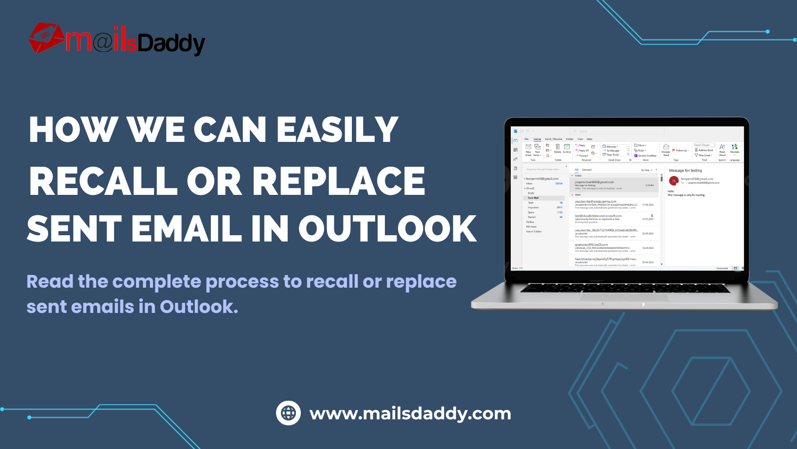 How We can Recall or Replace Sent Email in Outlook | MailsDaddy ...