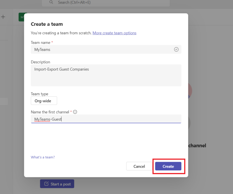 Manually Create an Org-wide Team in Microsoft Teams