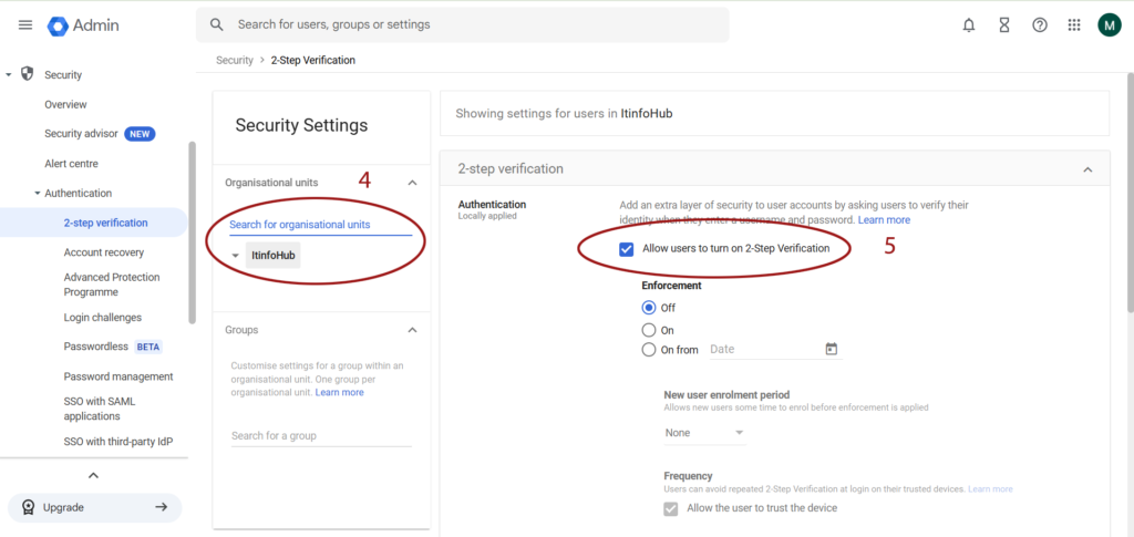 Enable or Disable 2-Step Verification in Google Workspace