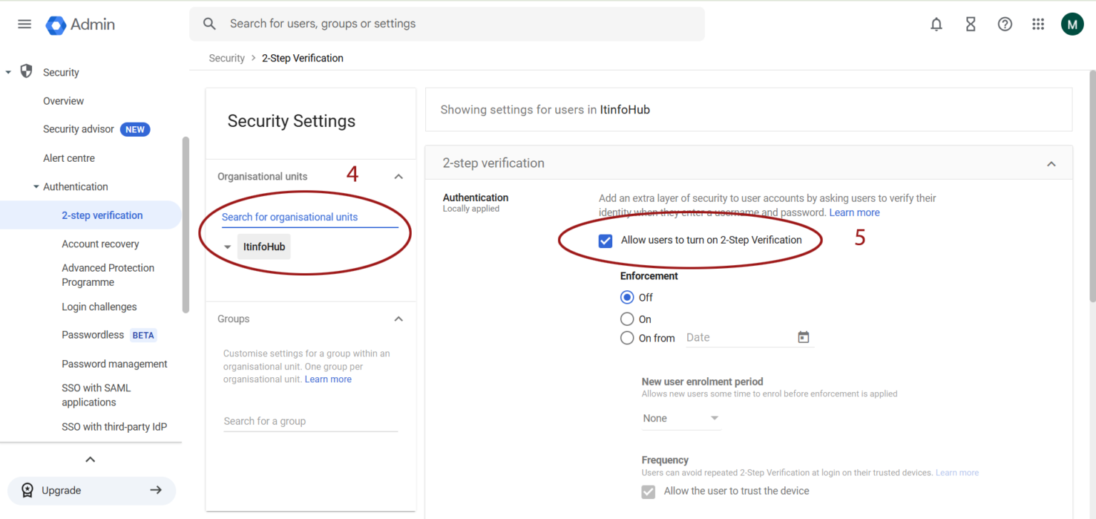 Enable or Disable 2-Step Verification in Google Workspace