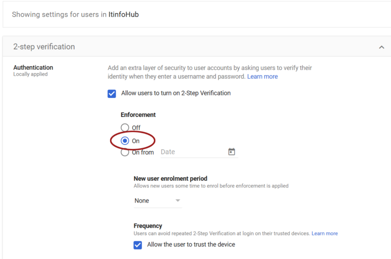 Enable or Disable 2-Step Verification in Google Workspace